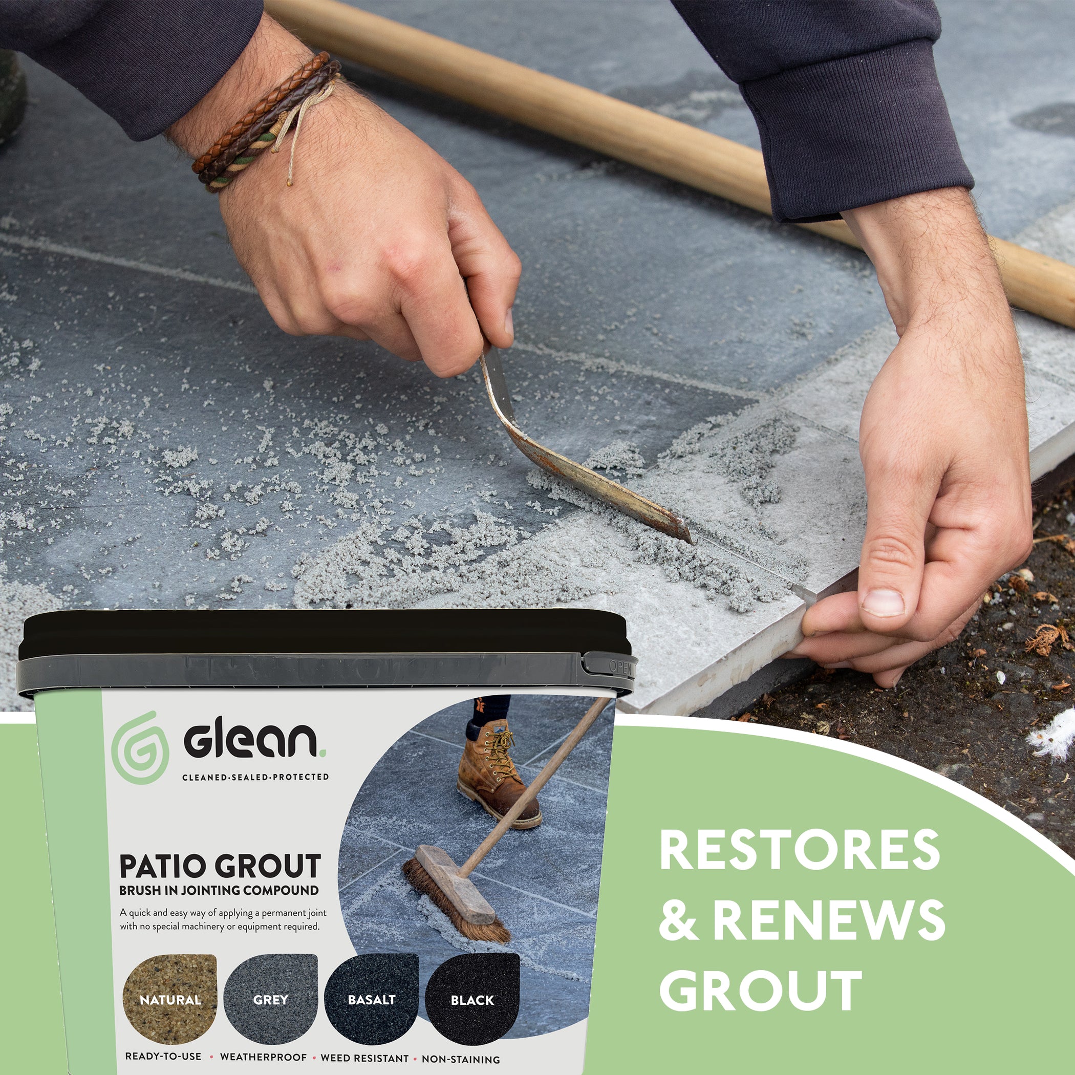 Patio Grout - Brush In Jointing Compound | GLEAN — GleanUK