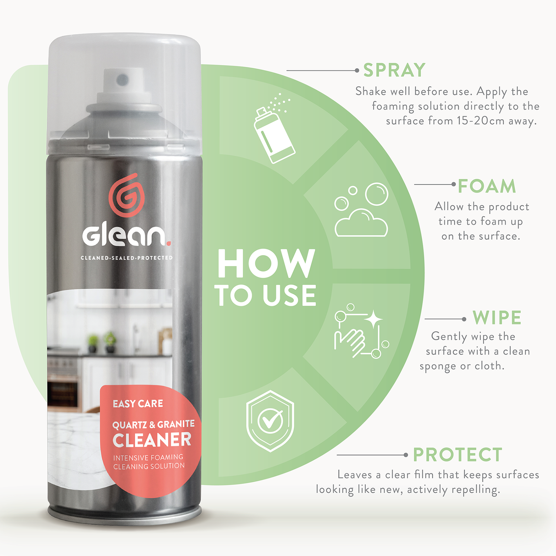 Foaming Quartz Granite Cleaner | GLEAN — GleanUK